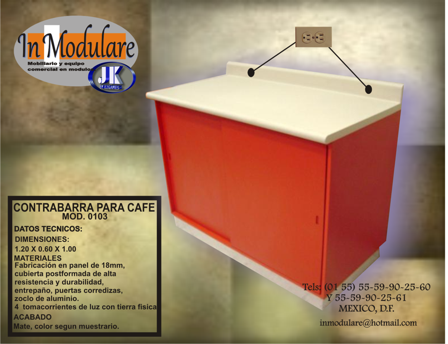 MUEBLES PARA CAFETERIA MODULARES